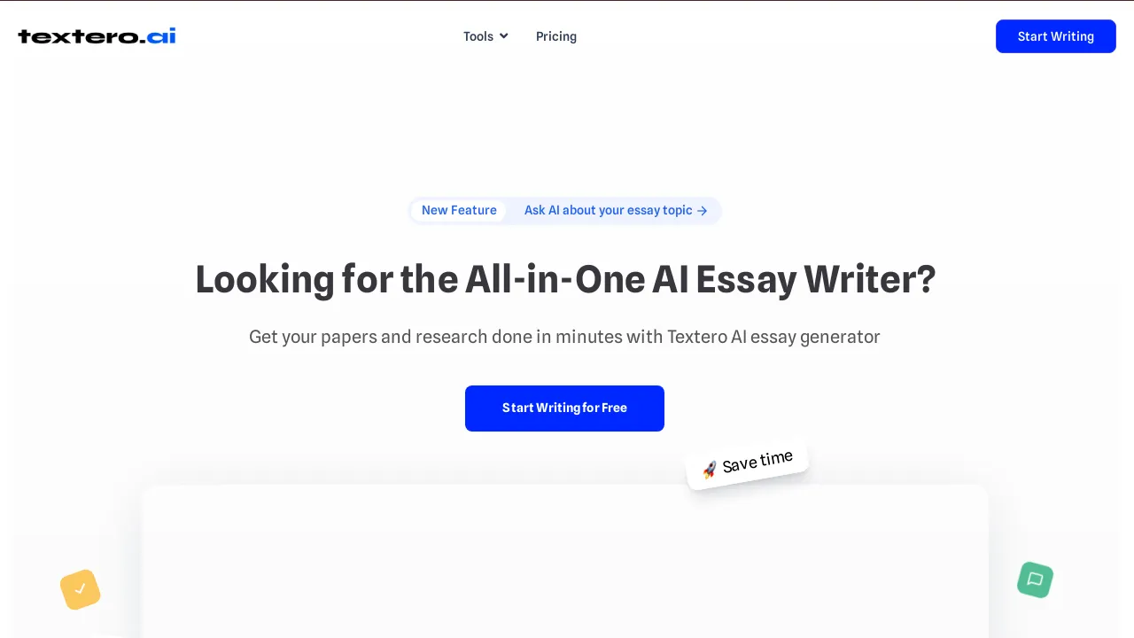 Textero AI Essay Writer - BestofAI Textero AI Essay Writer - BestofAI